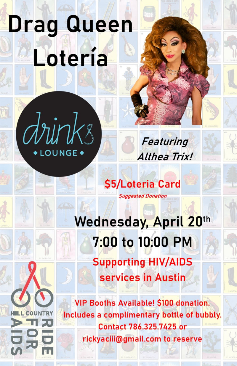 Drag Queen Loteria for the Hill Country Ride for AIDS in Austin at
