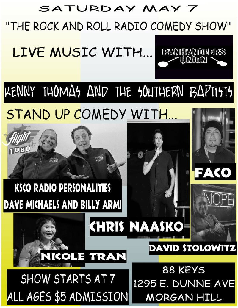The Rock and Roll Radio Comedy Show in Morgan Hill at 88 Keys Cafe
