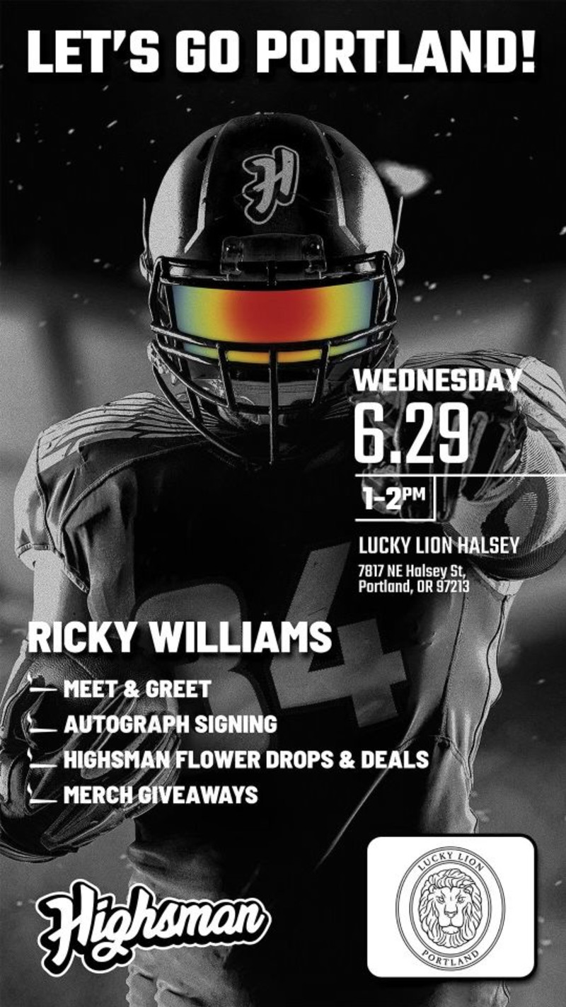 NFL Legend, Ricky Williams coming to PORTLAND, OR in Portland at