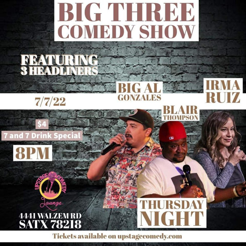 Big Three Comedy Show in San Antonio at Upstage Comedy Lounge