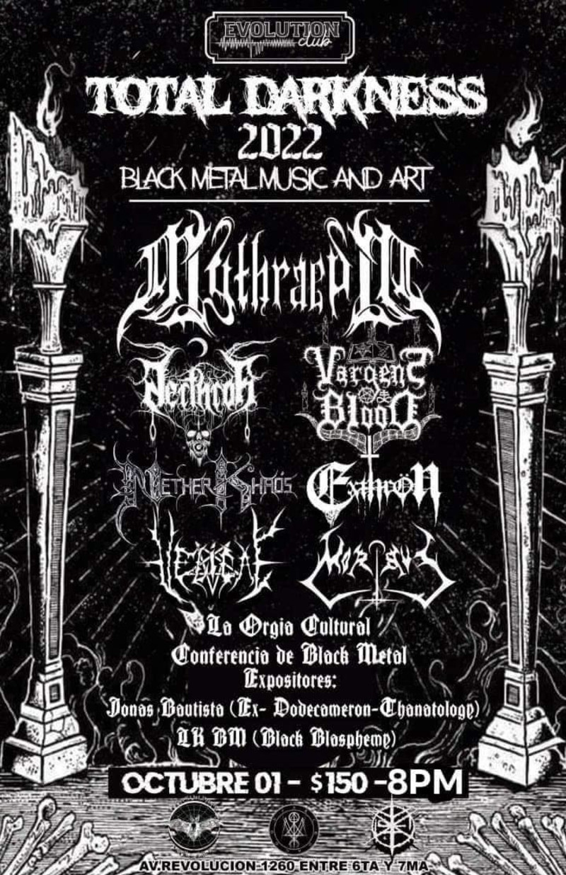 Total Darkness Black Metal And Art 2022 en Tijuana en Black Box