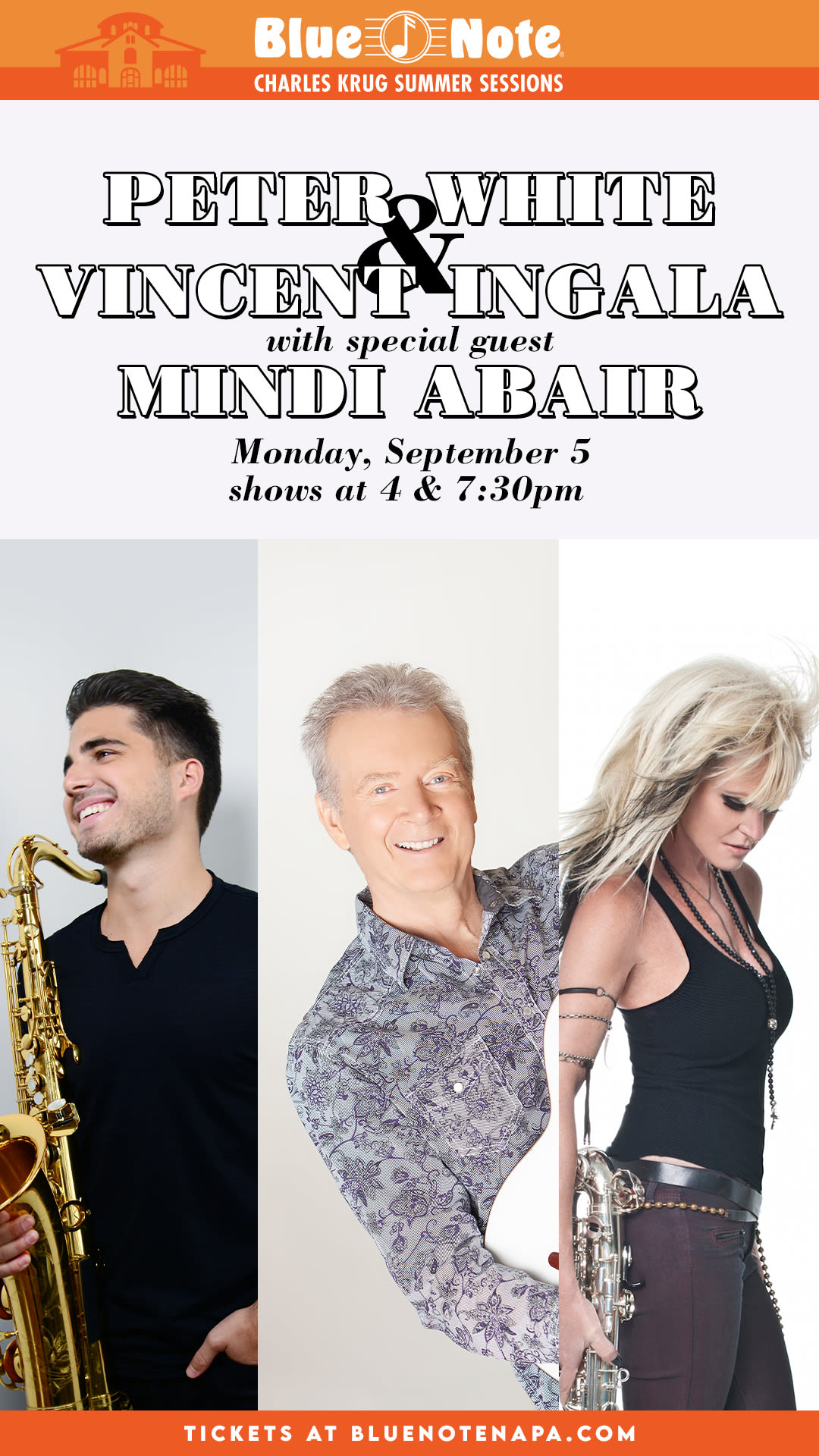 Peter White + Vincent Ingala w/ Special Guest Mindi Abair in St