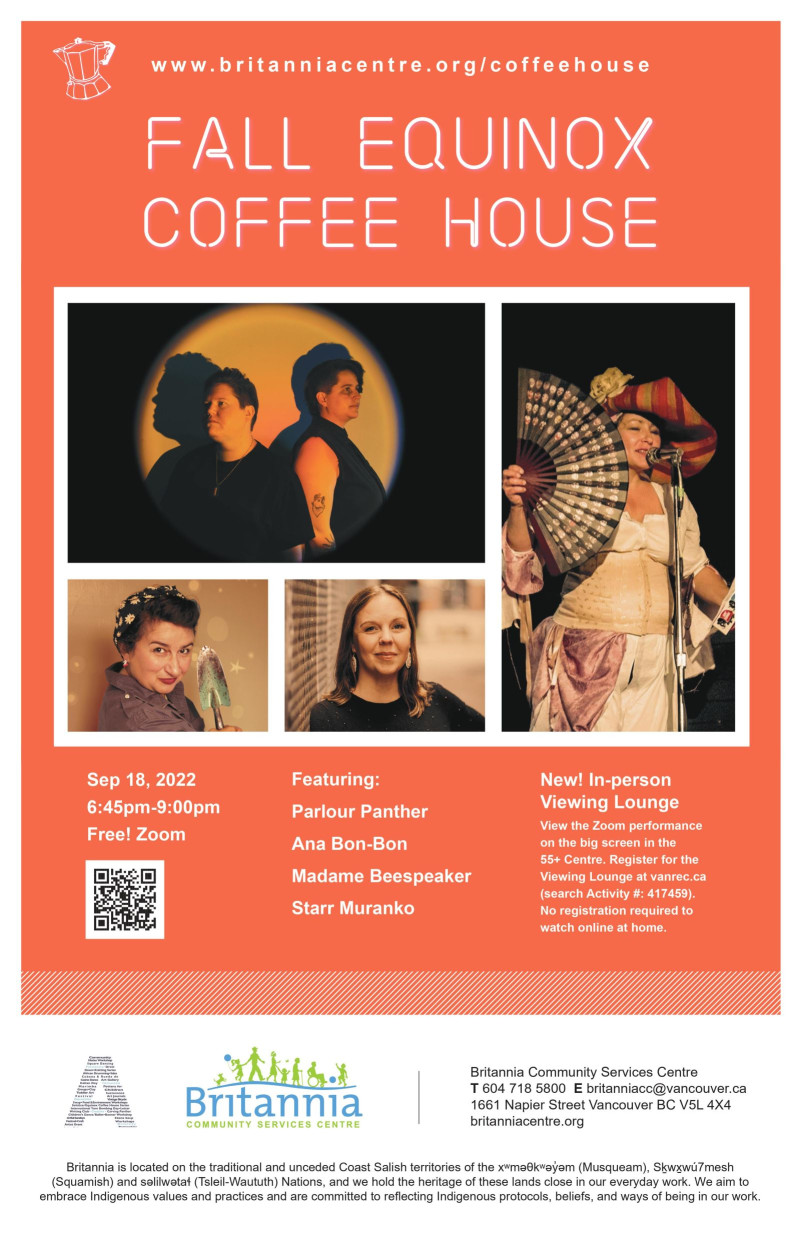Fall Equinox Coffee House 2022 in Vancouver at Britannia