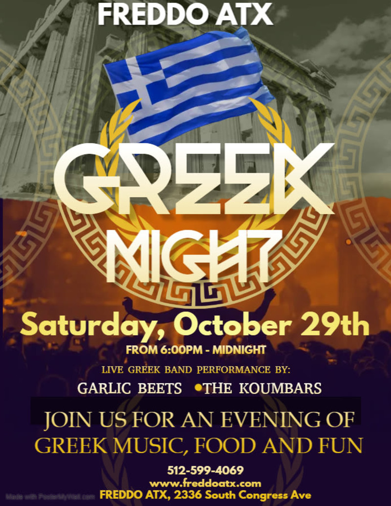 Greek Night in Austin at Freddo ATX