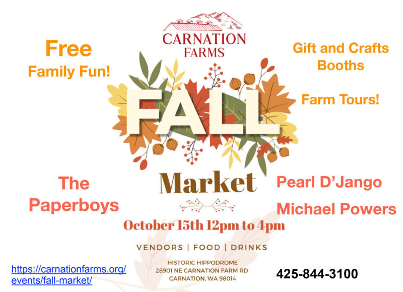 Carnation Farms Fall Market in Carnation at Carnation Farms