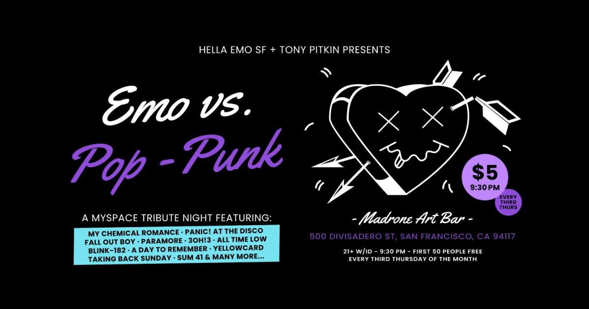Emo Vs. Pop-Punk: A Myspace Tribute Night in San Francisco at