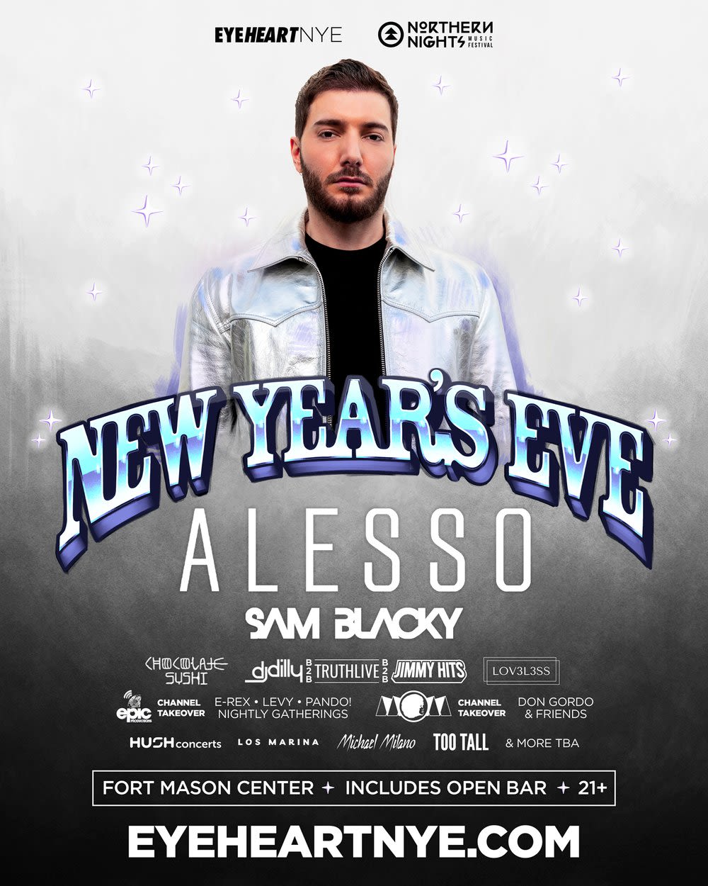 New Year’s Eve w/ Alesso + Open Bar in San Francisco at Fort Mason