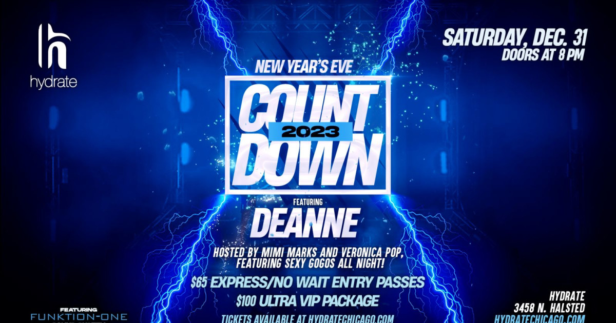 Countdown 2023: Hydrate Nightclub NYE with DJ Deanne in Chicago