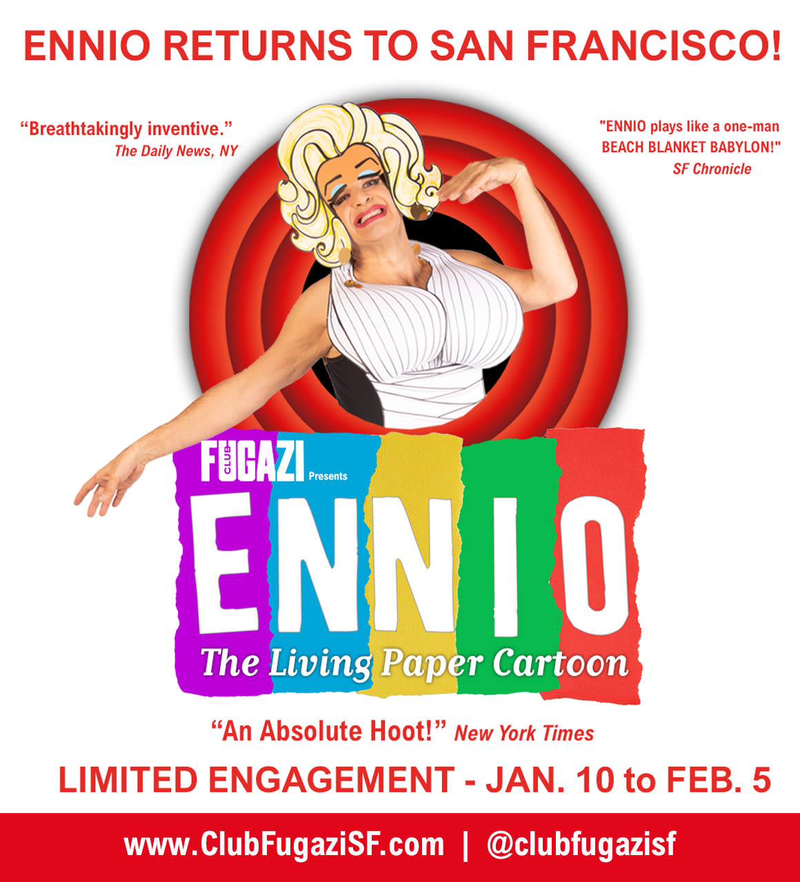 Ennio: The Living Paper Cartoon in San Francisco at Club Fugazi