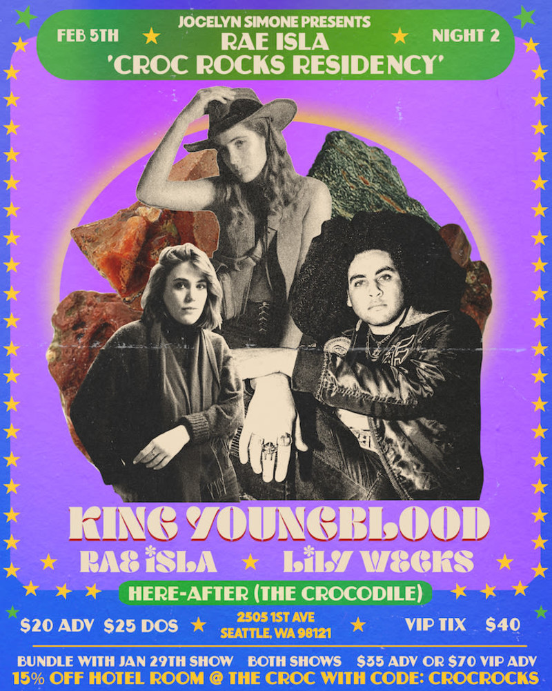 Rae Isla 'croc Rocks Residency' Night 2 with King Youngblood, Rae
