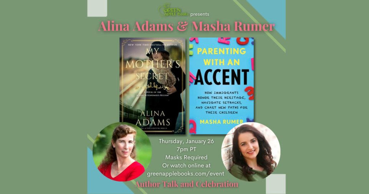 9th Ave: Alina Adams & Masha Rumer in San Francisco at Green Apple