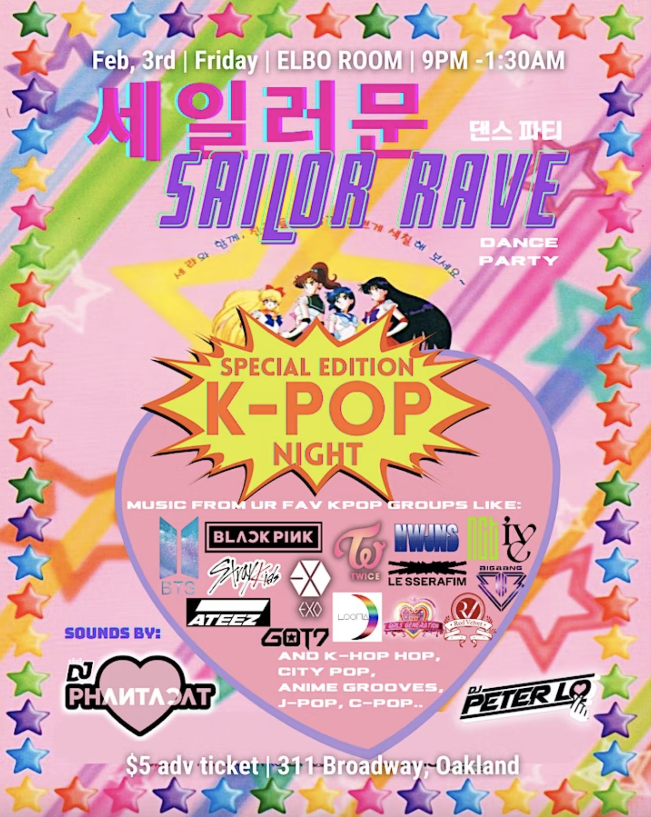 Sailor Rave: K-pop edition in Oakland at Elbo Room (Jack London)