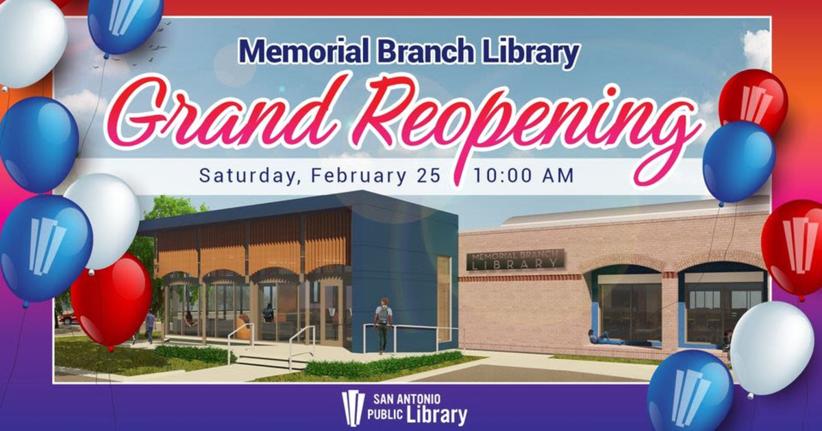 Memorial Branch Library Grand Reopening in San Antonio at 3222