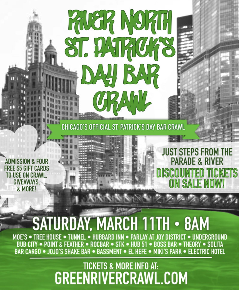 River North St. Patrick's Day Bar Crawl in Chicago at River