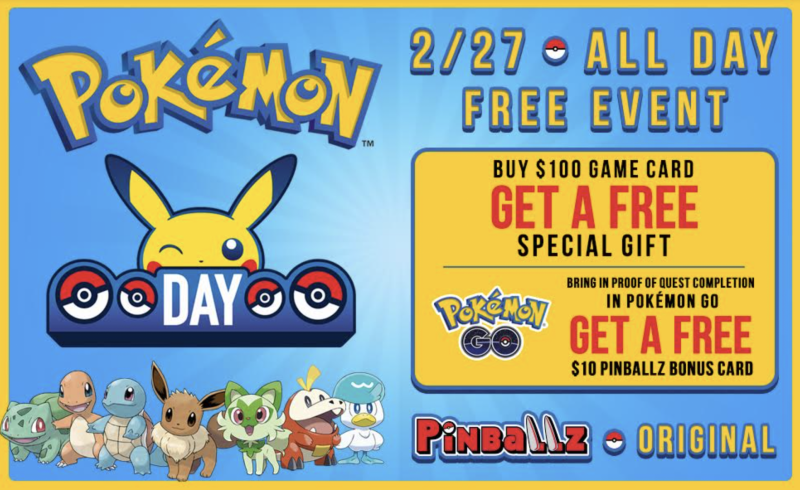 Pokémon Day 2023 in Austin at Pinballz Original Arcade