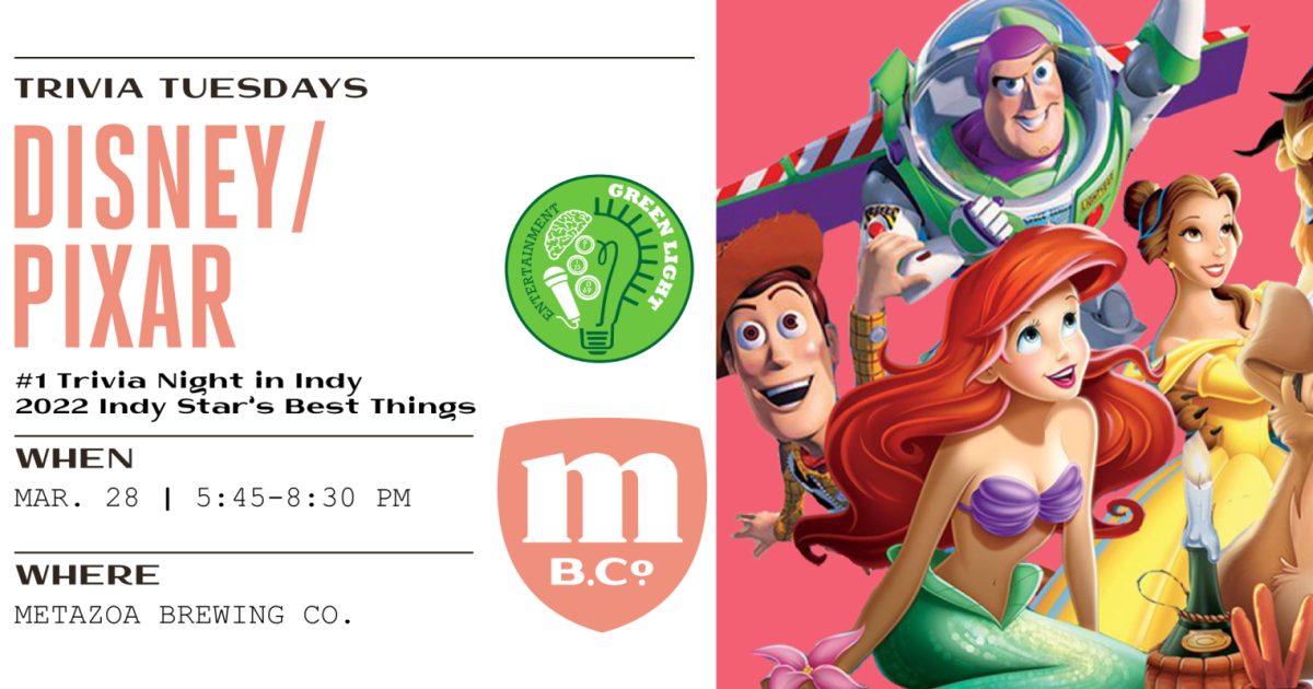 Disney/Pixar Trivia in Indianapolis at Metazoa Brewing Company