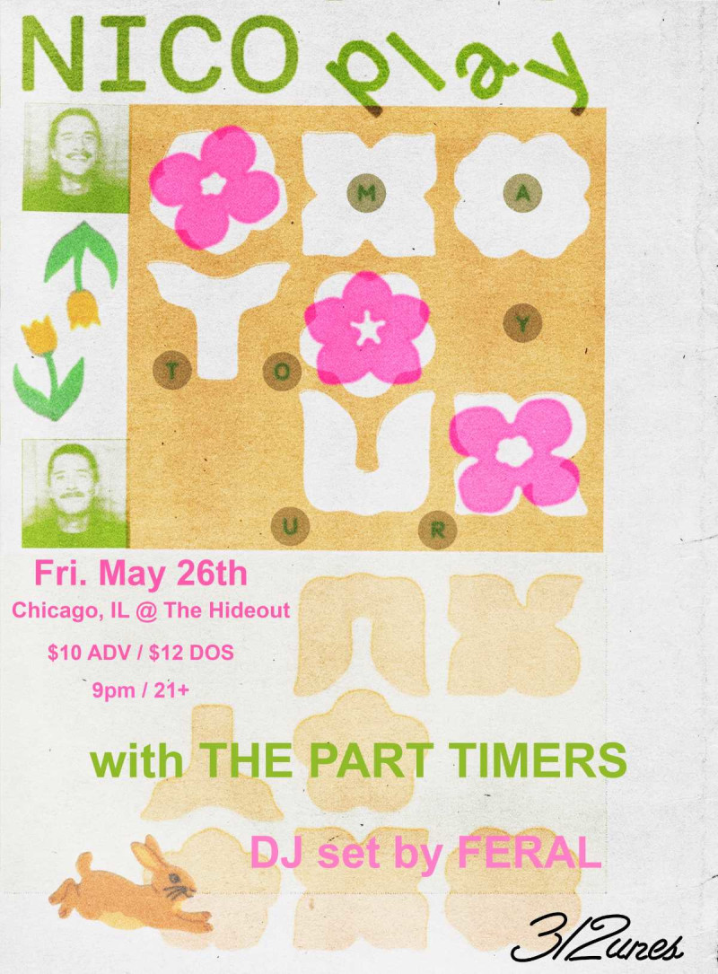 Nico Play with The Part Timers & Dj Feral in Chicago at The Hideout