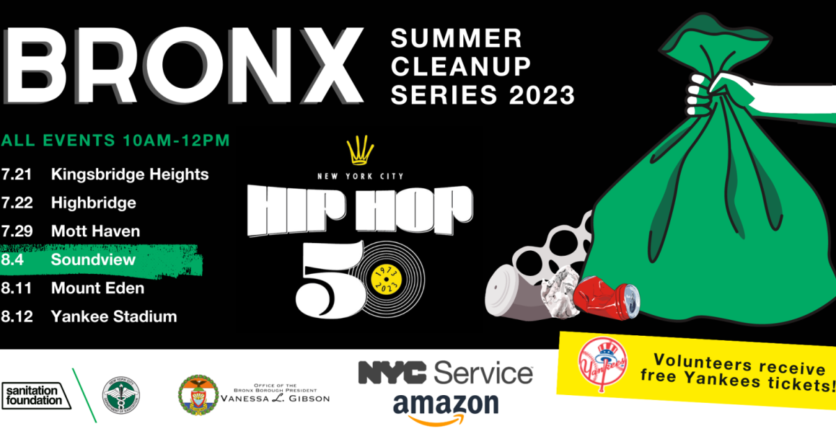 Bronx Summer Cleanup Series 2023 Event 4: Soundview in NYC at