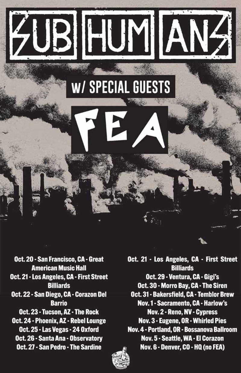 Subhumans Tour 2022 Poster