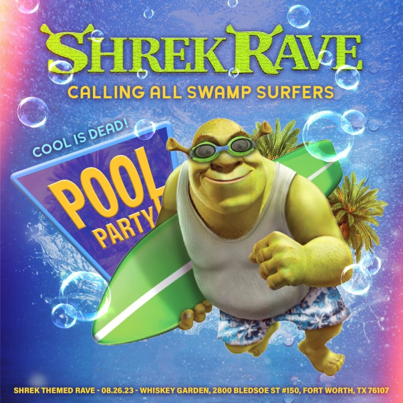 Shrek Rave Pool Party in Fort Worth at The Whiskey Garden