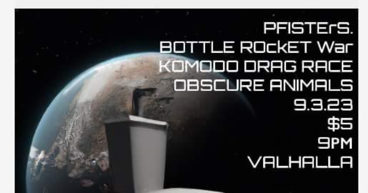 Pfisters, Bottle Rocket War, Komodo Drag Race, Obscure Animals