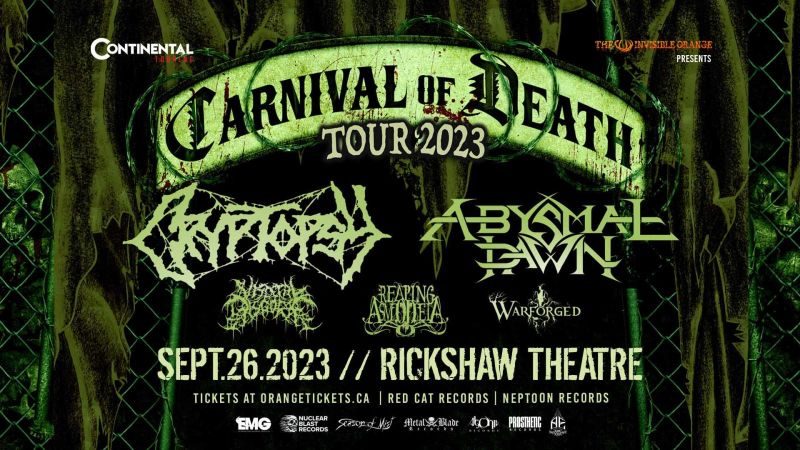 CRYPTOPSY // ABYSMAL DAWN // VISCERAL DISGORGE in Vancouver at