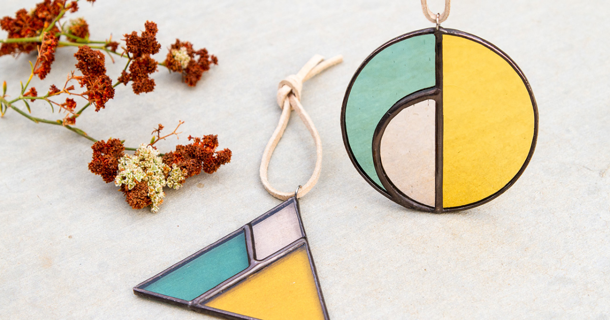Stained Glass Sun Catchers: Modern Ornament Set in San Francisco