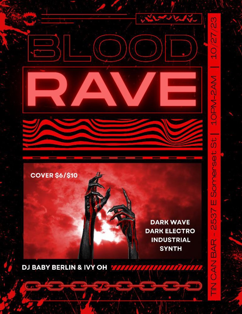 Blood Rave w/ DJ Baby Berlin & Ivy Oh in Philadelphia at Tin Can Bar