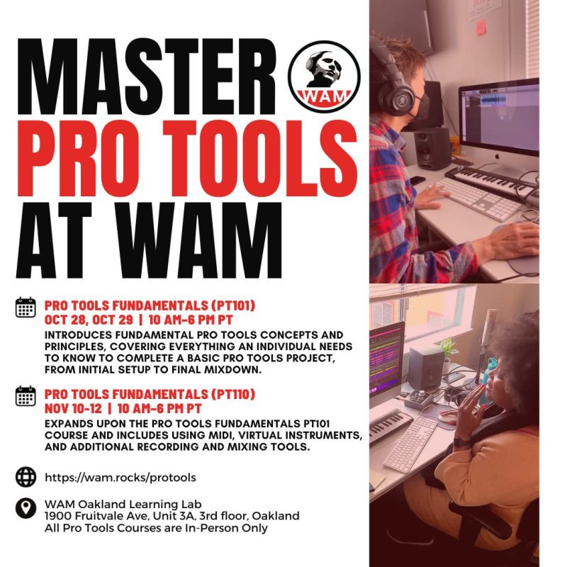 Master Pro Tools at Women's Audio Mission in Oakland at WAMO