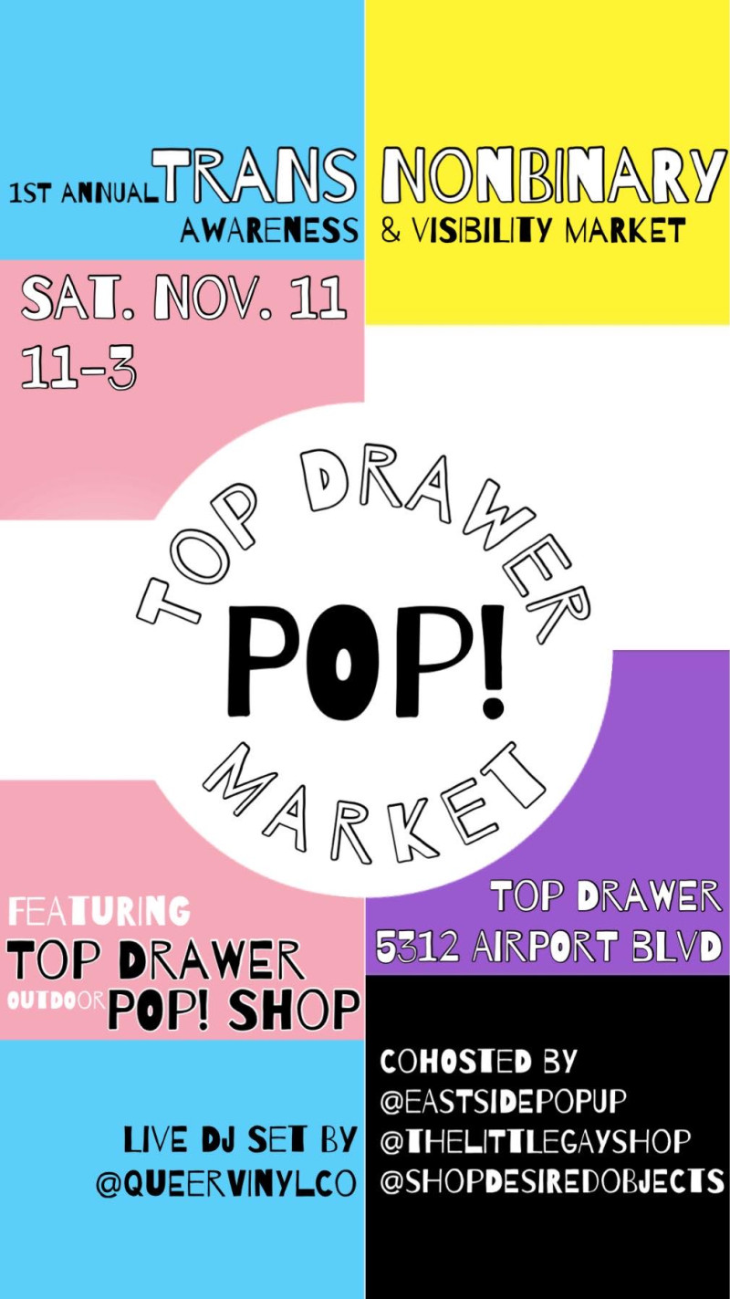 POP! Trans + Nonbinary Awareness & Visibility Market in Austin at