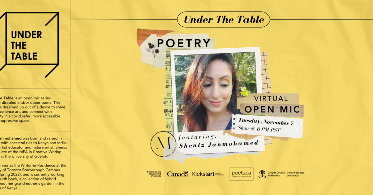 Under the Table Open Mic Series Ft. Sheniz Janmohamed in