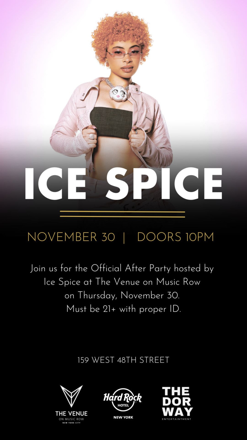 Ice Spice Official After Party in NYC at Hard Rock Hotel