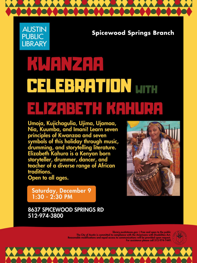 Kwanzaa Celebration with Elizabeth Kahura in Austin at Austin