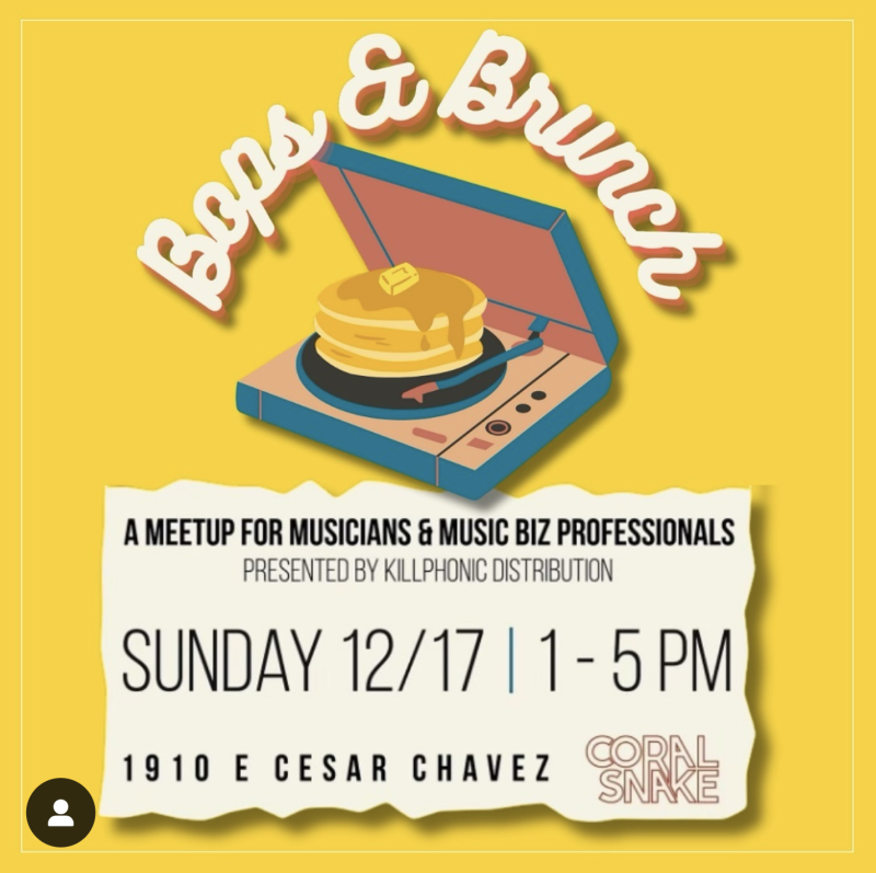 Bops & Brunch: A Meetup for Musicians & Music Biz Professionals in