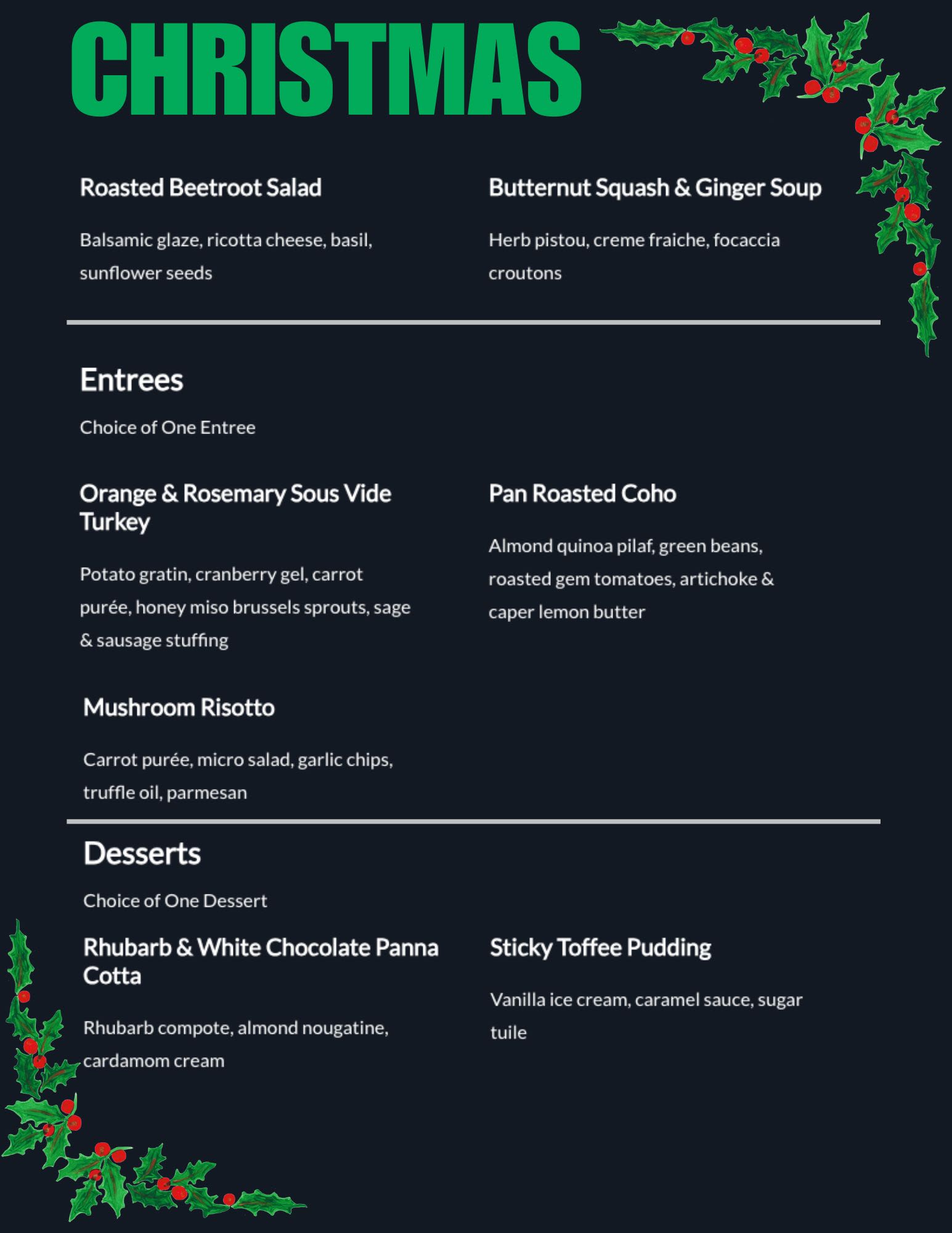 Victoria Restaurants Open On Christmas Day