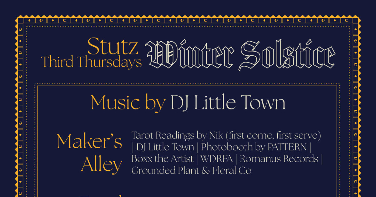 Third Thursdays Winter Solstice in Indianapolis at Stutz