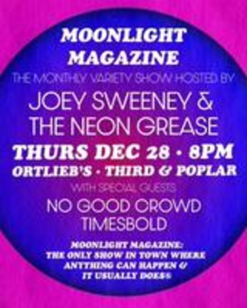 Moonlight magazine featuring Joey Sweeney and the neon grease in