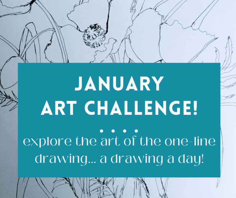 January Art Challenge: explore the art of the one-line drawing!