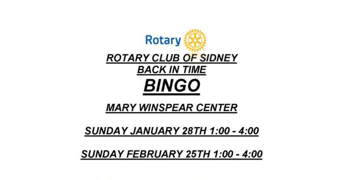 Rotary Club Back In Time Bingo in Sydney at Mary Winspear Centre