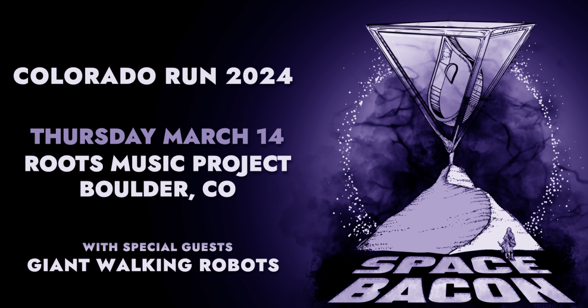 Space Bacon with Giant Walking Robots in Boulder at Roots Music