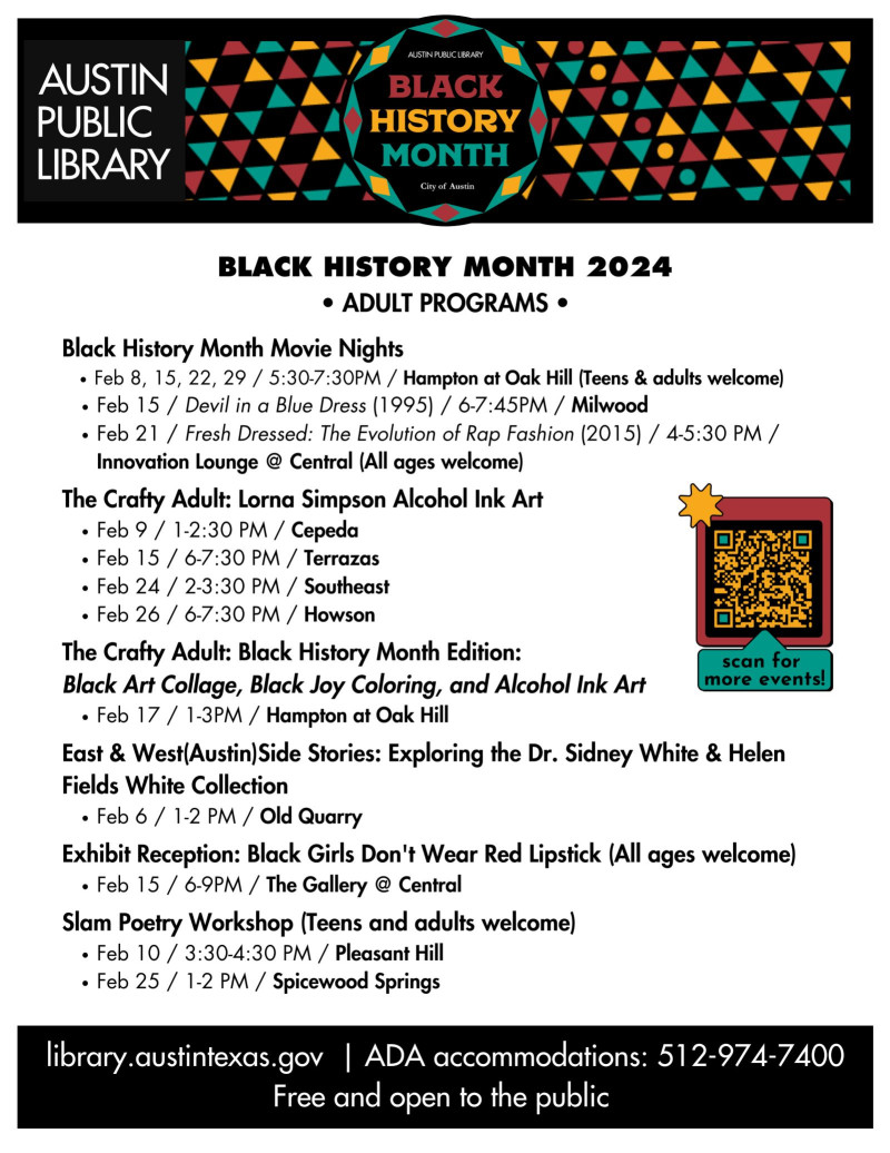 The Crafty Adult: Black History Month Edition in Austin at Austin