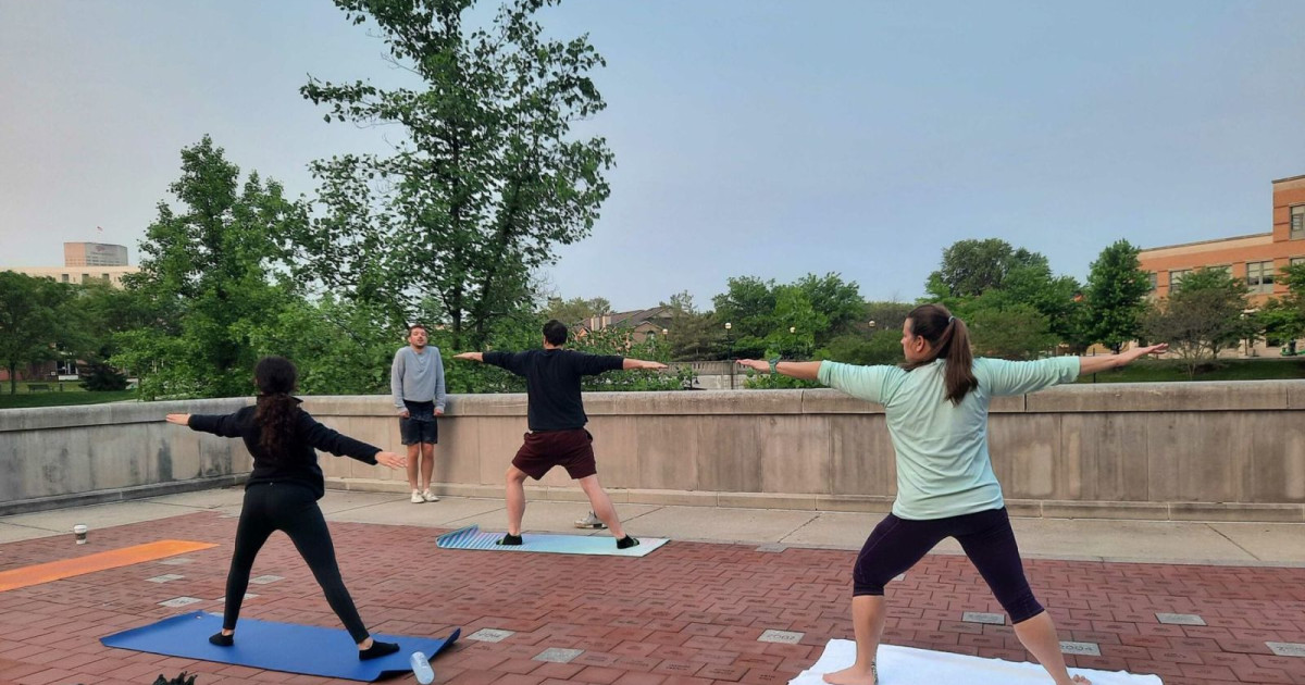 Sunrise Yoga in Indianapolis at Mile Square - Canal and Overlook