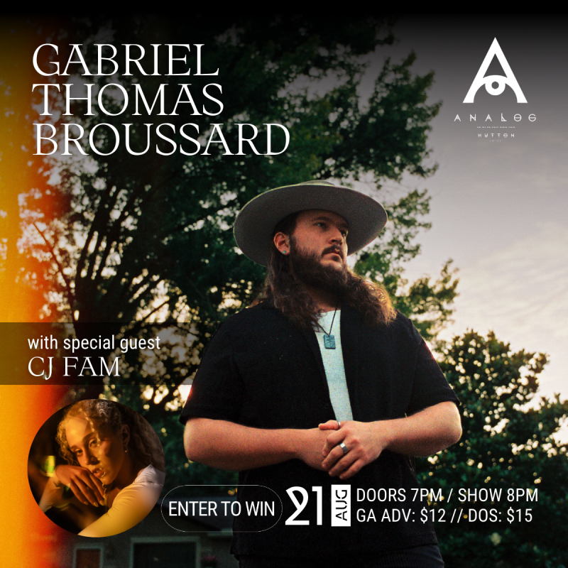 Gabriel Thomas Broussard in Nashville at Analog at Hutton Hotel