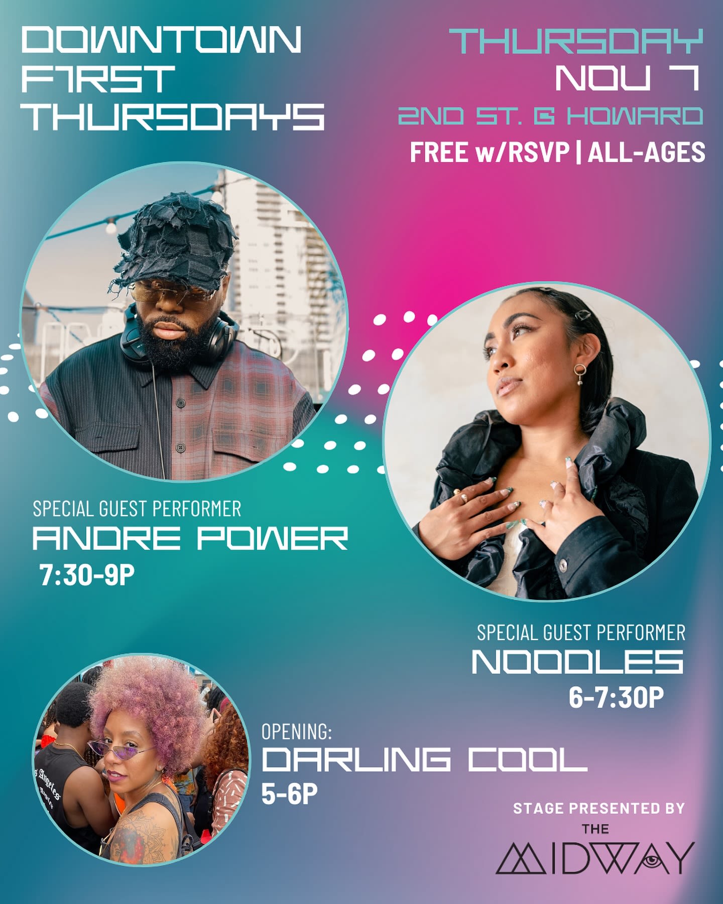 Downtown First Thursdays in San Francisco at 2nd St & Market St