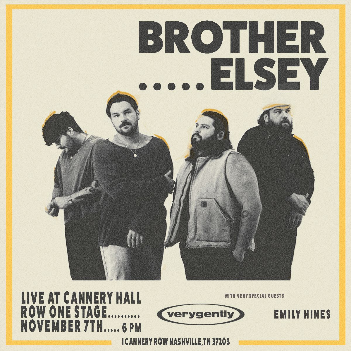Brother Elsey in Nashville at Row One Stage at Cannery Hall