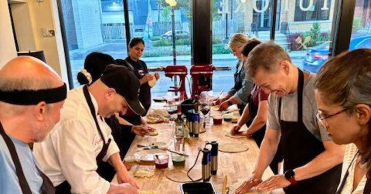 Happy Hour Pizza Making Class in Chicago at Tutore Cooking School