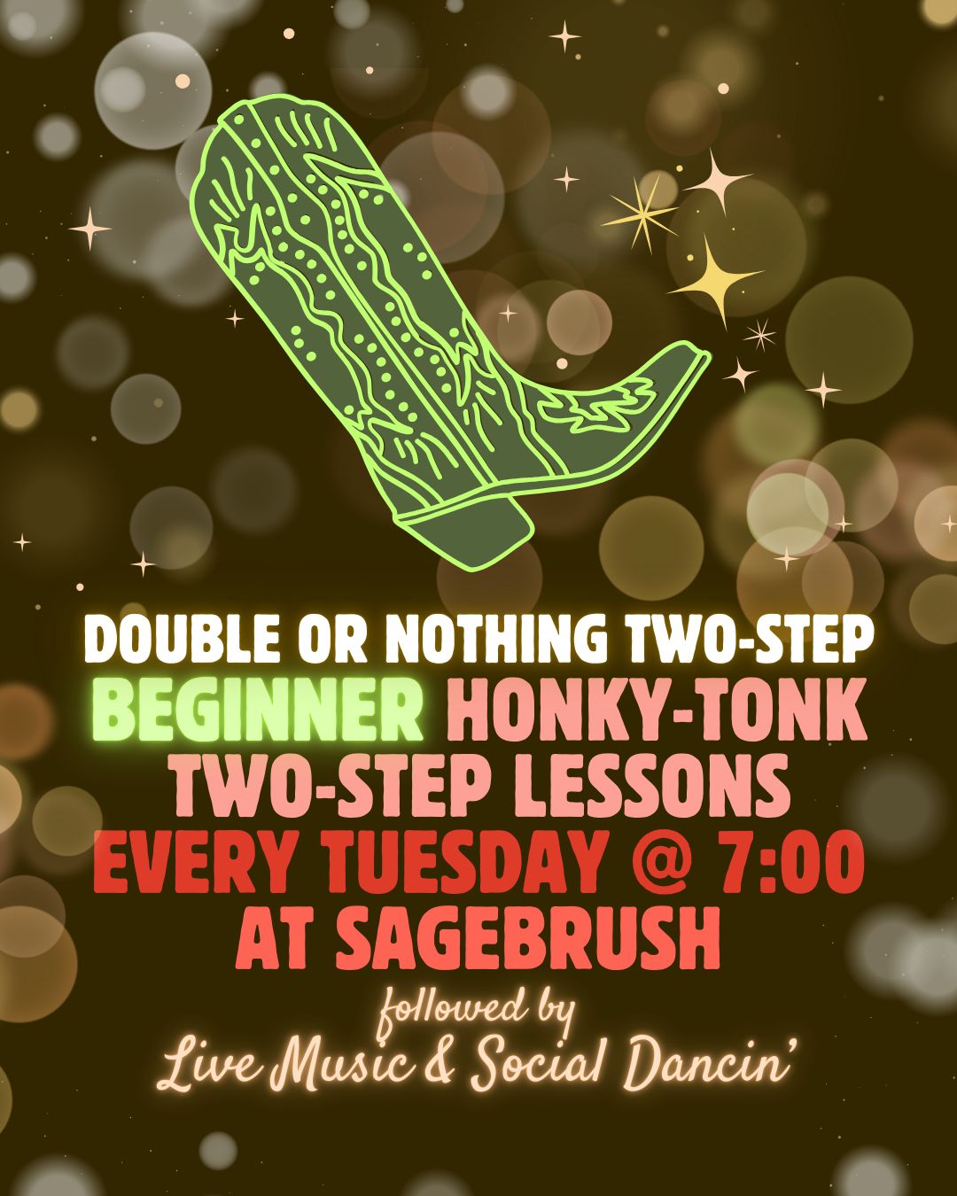 Beginner TWO-STEP DANCE LESSONS at Sagebrush! in Austin at