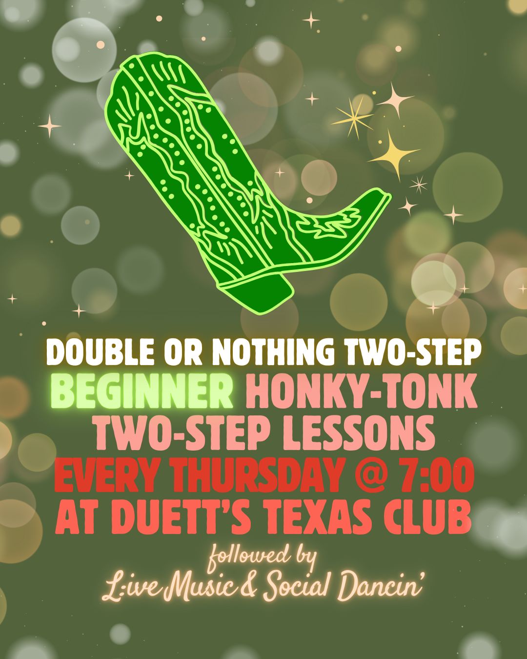 Beginner TWO-STEP DANCE LESSONS at Duett's Texas Club! in