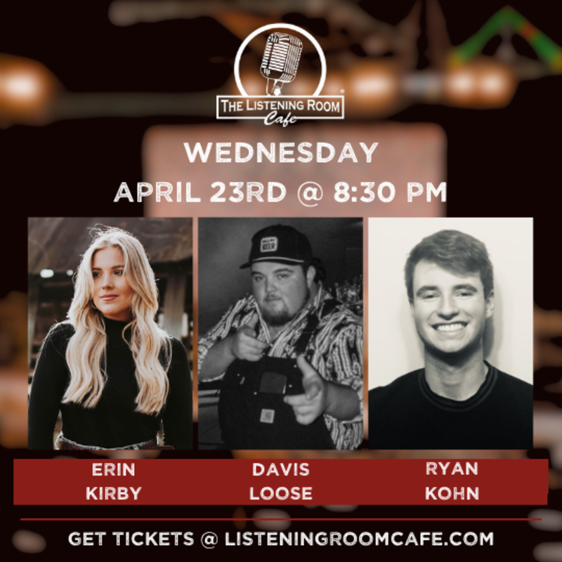 Erin Kirby, Davis Loose, & Ryan Kohn in Nashville at The Listening