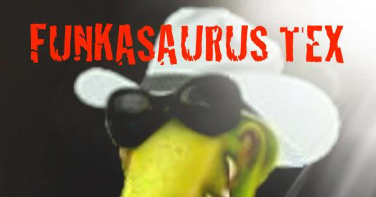 Richard Oppenheim with Funkasaurus Tex in San Antonio at Carmens